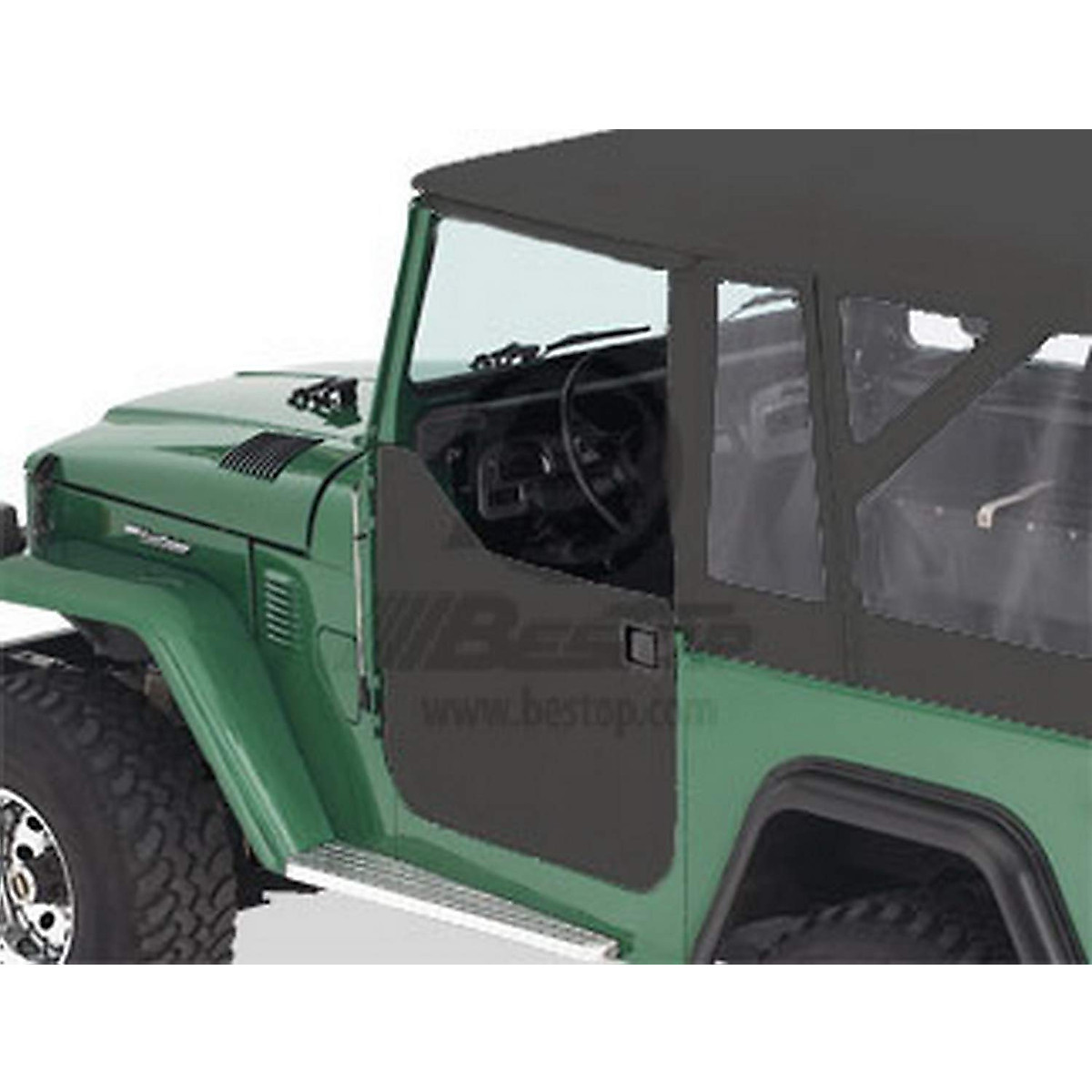 Bestop 5303001 Black Crush Lower Fabric Half Doors for 1964-1984 Toyota Land Cruiser