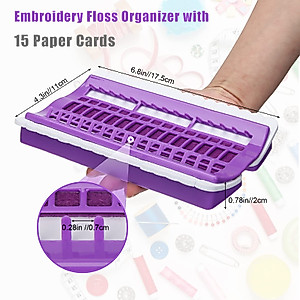 Floss Organizer Embroidery 30 & 50 Position, Boyistar Embroidery Thread Organizers Shelf for Cross Stitch Tool, Sewing Thread Holder with 15 Cards Embroidery Organizer for Floss, Needle
