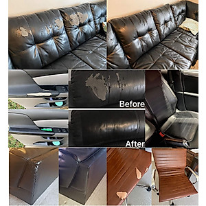 Leather Repair Patch for Couches 17X55inch Large Self-Adhesive refinisher cuttable reupholster Tape Patches kit for Couch Car Seats Furniture Sofa Vinyl Chairs Shoes Fabric Fix(Black, 17x55 inch)