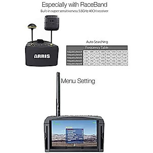 ARRIS EV800 5 Inches 800x480 FPV Goggles Video Glasses 5.8G 40CH Raceband Auto-Searching Build in Battery