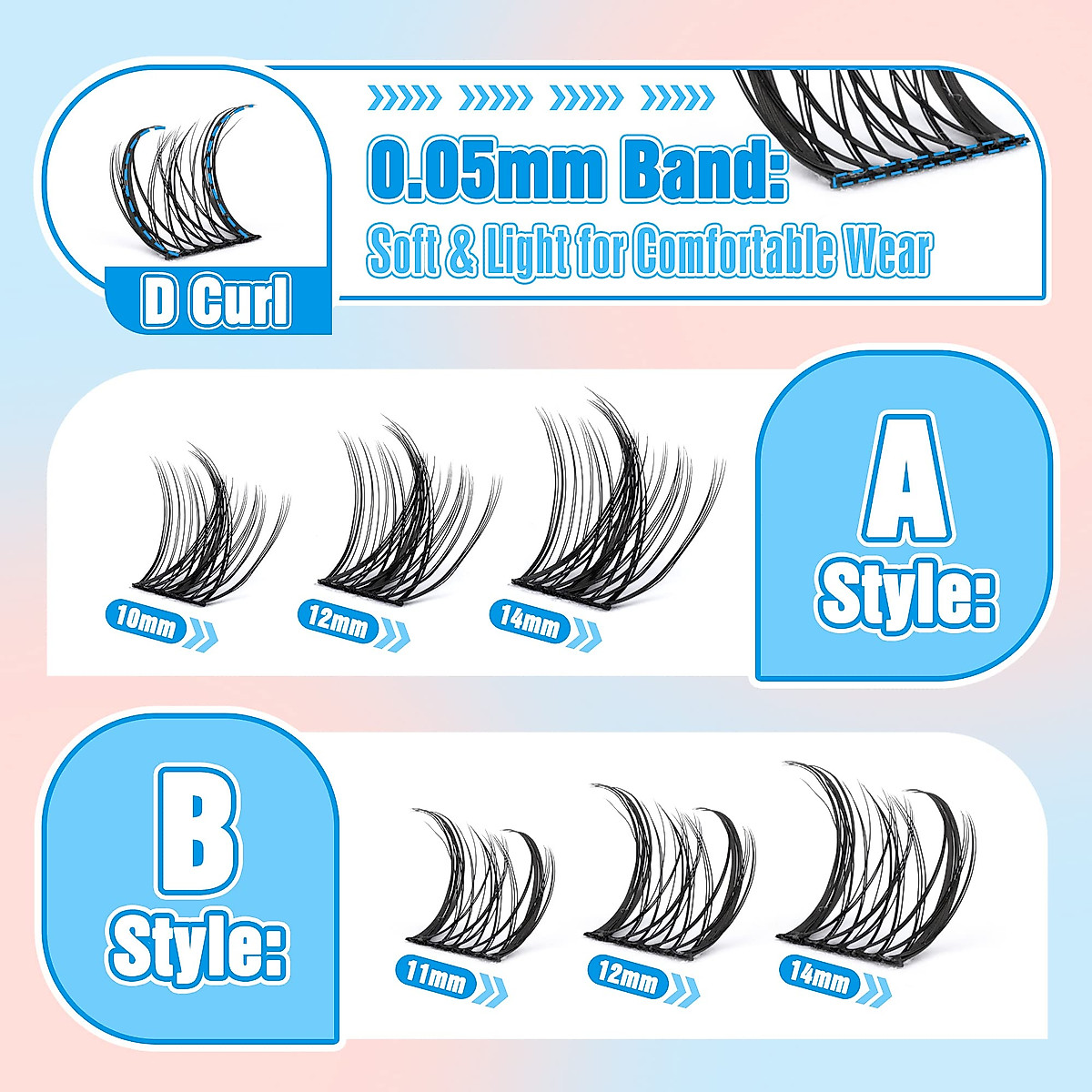 DIY Lash Extension Kit, Lash Cluster 80 Pcs with Strong Hold Lash Bond and Seal and Cluster Eyelashes Applicator Tool Eyelash Extensions Kit for Self Applicator at Home