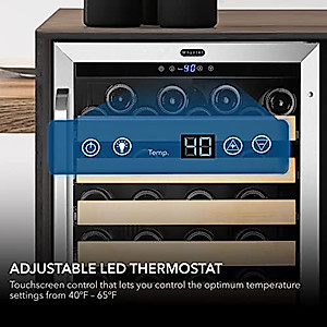 Whynter BWR-541STS 24" Built-in 54 Bottle Wine Refrigerator Cooler, Stainless Steel, One Size, Silver