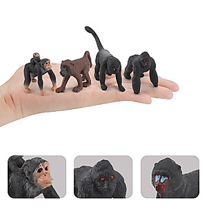 Fantarea Wild Life Jungle Animal Model Playsets 6 PCS Mini Monkey Figurines Gorilla Mandrill Baboons Squirrel Monkeys Action Figure Toy for Child Kids Decor Gift