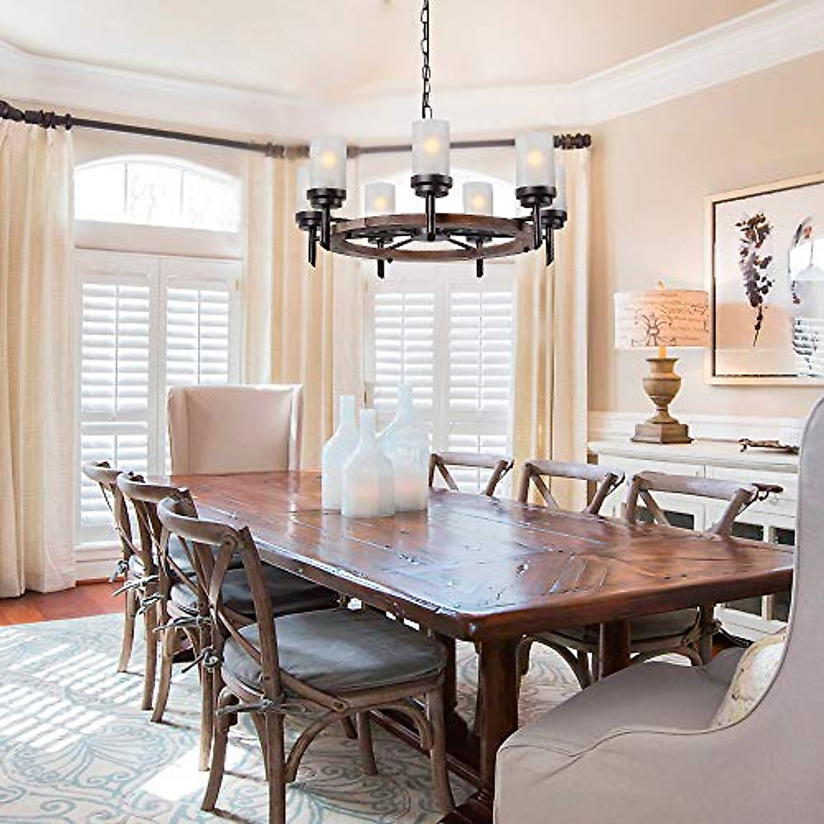 Eumyviv Clear Frosted Glass Lamp Shade, Accessory Glass Fixture Replacement Globe or Lampshade with 1-5/8-Inch Fitter Opening (A00013)