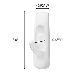 Command Medium Utility Hooks, Damage Free Hanging Wall Hooks with Adhesive Strips, No Tools Wall Hooks for Hanging Organizational Items in Living Spaces, 20 White Hooks and 24 Command Strips