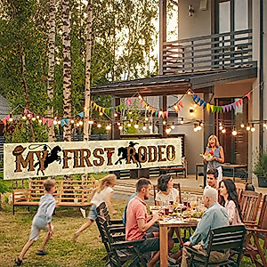 Labakita Lager My First Rodeo Banner, West Cowboy Cowgirl Theme 1st Birthday Banner, Mexican Rodeo Themed 1st Birthday Party Decorations