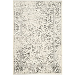 SAFAVIEH Adirondack Collection Area Rug - 9' x 12', Ivory & Silver, Oriental Distressed Design, Non-Shedding & Easy Care, Ideal for High Traffic Areas in Living Room, Bedroom (ADR109C)