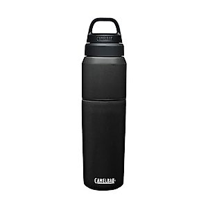 CamelBak MultiBev Water Bottle & Travel Cup – Vacuum Insulated Stainless Steel – Black – 22oz bottle & 16oz cup