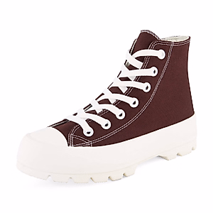 CUSHIONAIRE Women's Vespa high top Canvas Sneaker +Memory Foam and Side Zipper, Chocolate 8