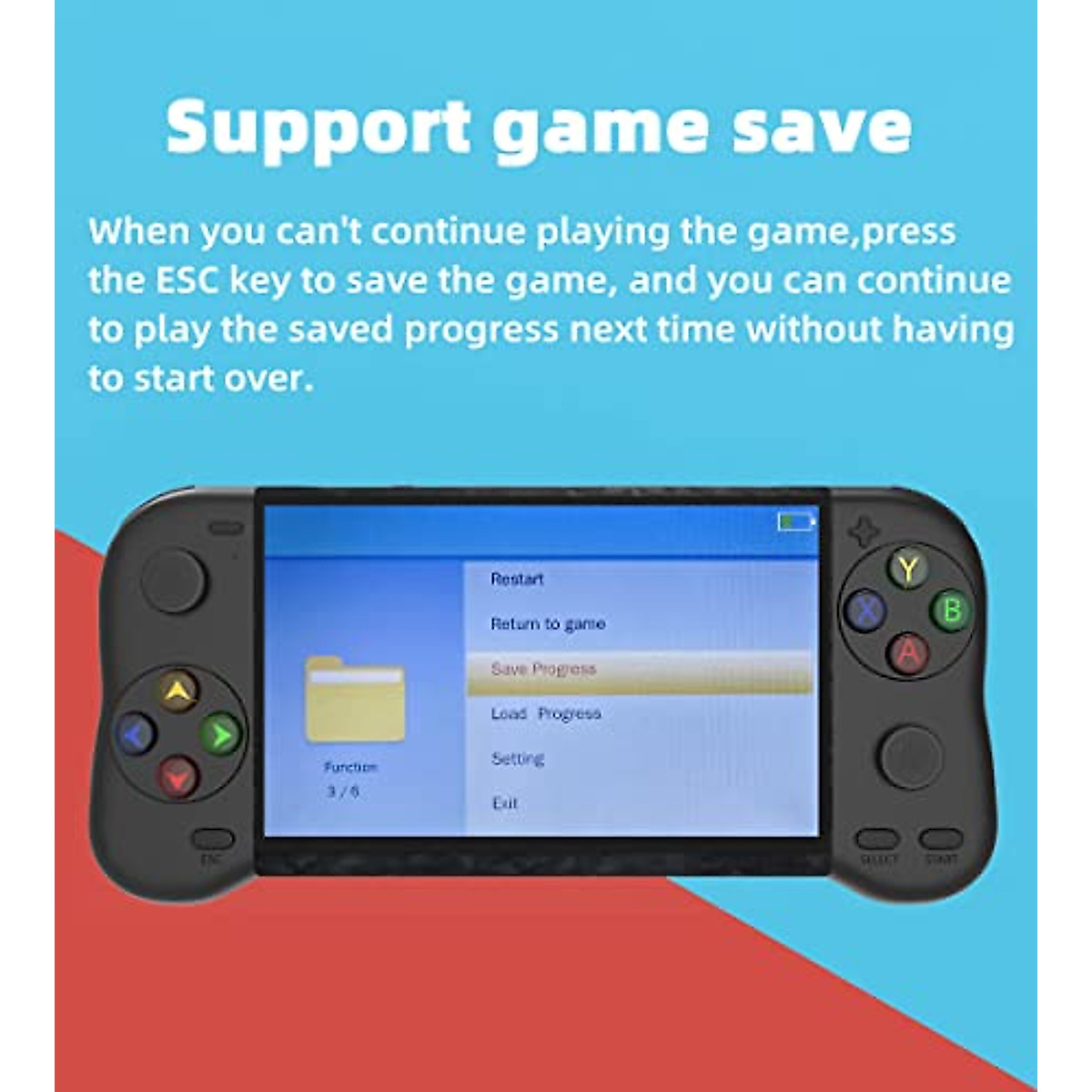 CZT New 5.1-inch Handle Appearance Video Handheld Game Console Portable Emulator Classic Arcade Retro Gaming Game Device System Built-in 12000 Games mp3 mp4 (Black)