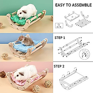 JanYoo Guinea Pig Bed Hideout for Cage Accessories and Toys Hammock Bunnies Bearded Dragon
