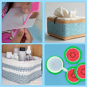 Caydo 2 Pieces 7 Count Plastic Mesh Canvas Sheets for Embroidery, Acrylic Yarn Crafting, Knit Crochet Projects and Make Aquarium Dividers (10.5 X 13.5 Inch)