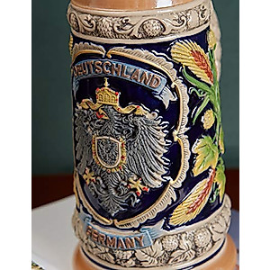 HAUCOZE Beer Stein Mug German Eagle Drinking Stanley Viking Tankard with Petwer Lid for Birthday Gifts Men Father Husband 0.8 Liter