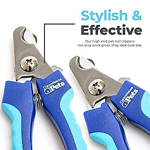 Dog Nail Clippers & Cat Nail Clipper with Nail File - Small Pets - Cat Nail Clippers with Safety Guard to Prevent Over-Cutting - Sharp & Stainless Steel