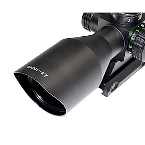 Eastvale 2.5-10X40 Compact Rifle Scope with Illuminated Red, Green, Blue Mil-Dot Reticle Including Quick Detach Picatinny Mount