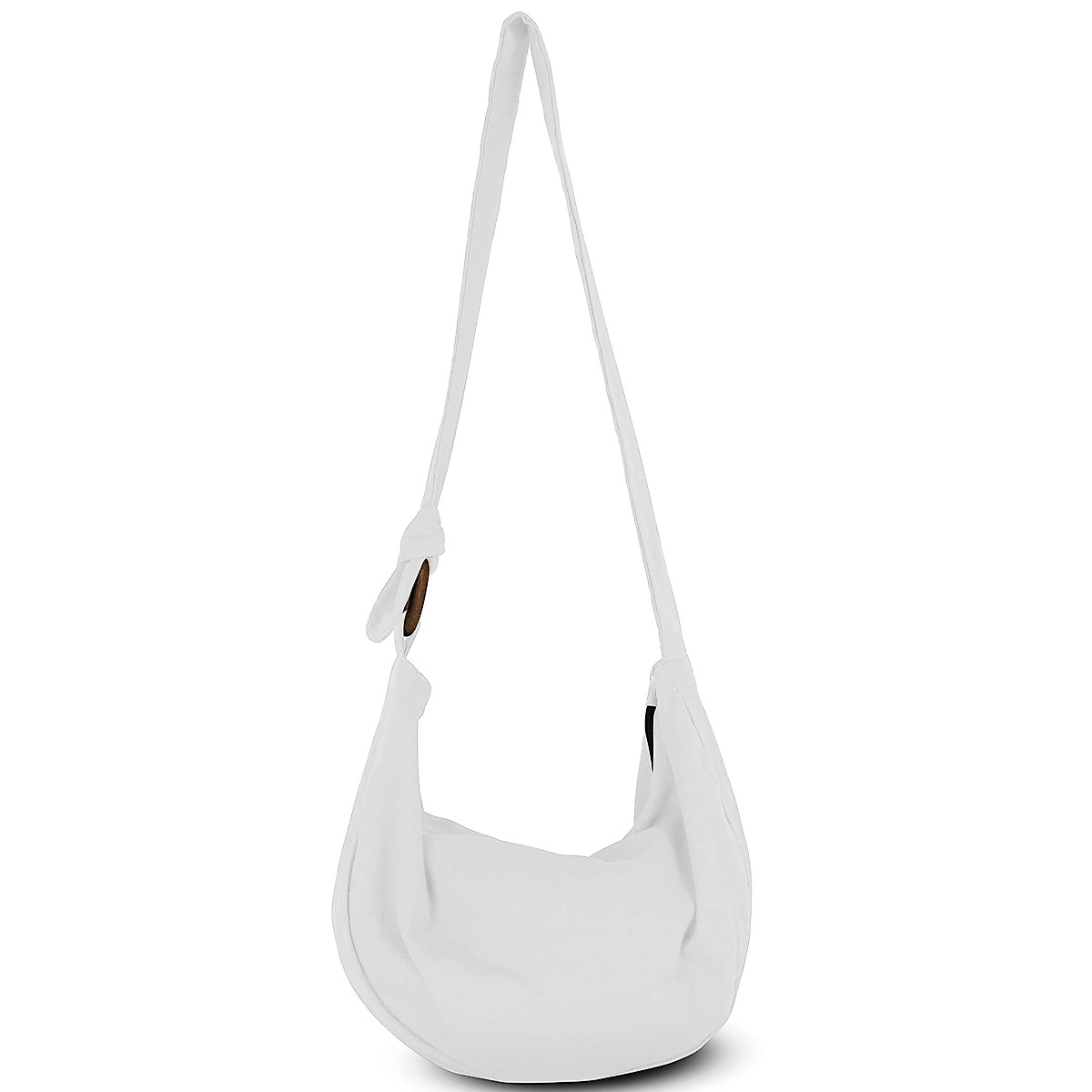 YOUR COZY Women's White Cotton Hobo Bag