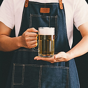 COKTIK 4 Pack Heavy Large Beer Glasses with Handle - 20 Ounce Glass Steins, Classic Beer Mug glasses Set