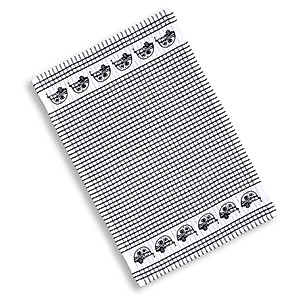 Cackleberry Home Retro Camper Windowpane Check Cotton Terrycloth Kitchen Towels, Set of 4 (Assorted)