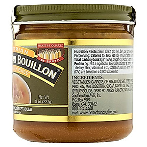 Better Than Bouillon Vegetarian No Chicken Base, Made with Seasoned Vegetables, Certified Vegan, Makes 9.5 Quarts of Broth, 38 Servings, 8 OZ Jar (Pack of 1)