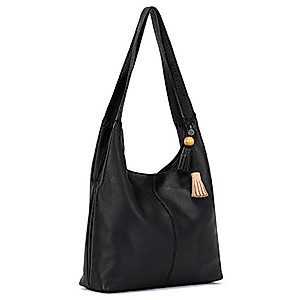 The Sak womens Women's Huntley Leather Hobo Handbag, Black, One Size US