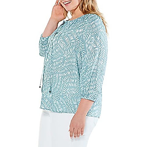 NIC+ZOE Women's Plus Size in Stitches TOP, Blue Multi, 3X