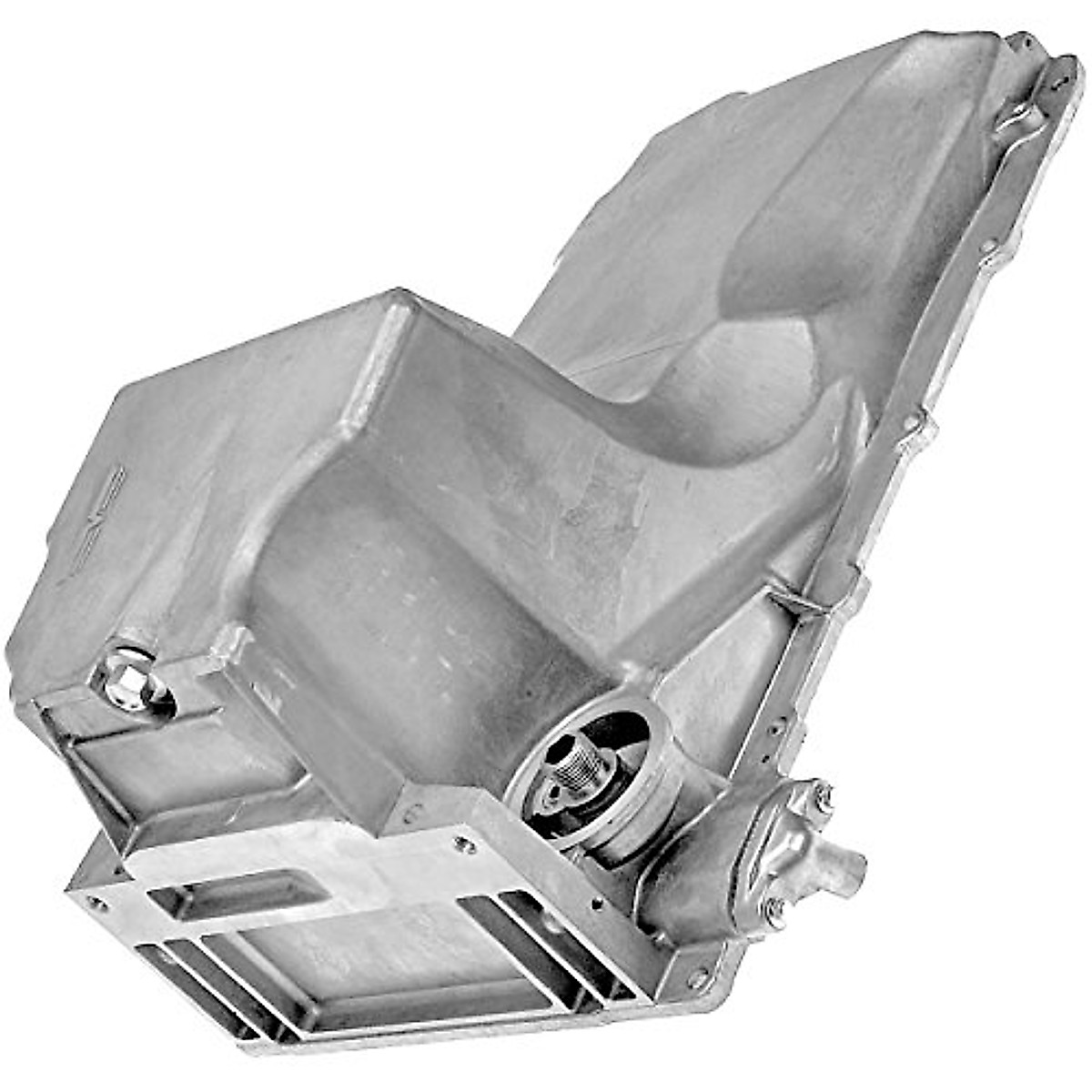 APDTY 375246 Engine Oil Pan Assembly w/Drain Plug (Aluminum, 4.8L 5.3L 6.0L LS Engine; Replaces 12579273, 11562588, 264315, GMP53A)