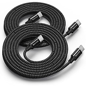 [2Pack, 10ft] Long USB C to USB C Cable, 60W Fast Charge Type C Charger Cord Braided for Samsung Galaxy S23 S22 S21 S20 Ultra Plus 5G Note 20 10 A80 A75 A72 A52, Pixel 7 7pro 6 5 3 4a XL, iPad Air/Pro