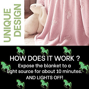 jinchan Glow in The Dark Throw Blanket Cat Pattern 40"x60" Soft Fleece Blanket for Couch Bed Decor Birthday Holiday Kids Boys Girls Blue