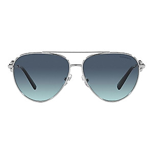 Tiffany TF3092-60019S Sunglasses Silver w/Azure Gradient Blue 59mm