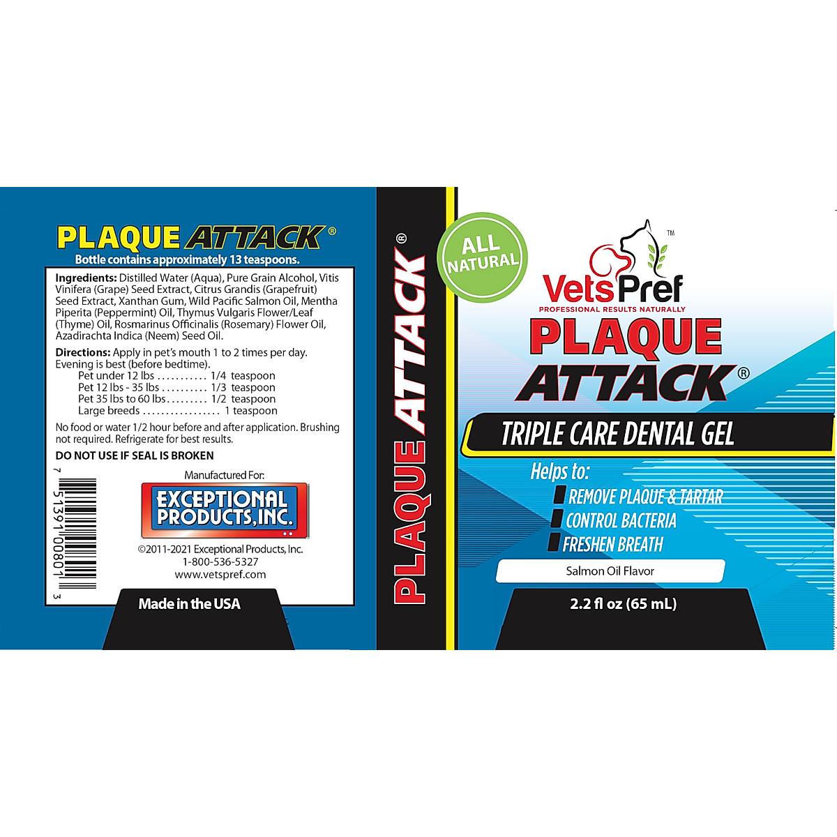 Plaque Attack Gel with Wild Salmon Oil. As Seen On TV Pet Dental, Don't Mess with Harsh Chemicals in Your pet's Food or Water, Simply Swipe on Teeth and Your pet's Teeth and Gums Will Improve.