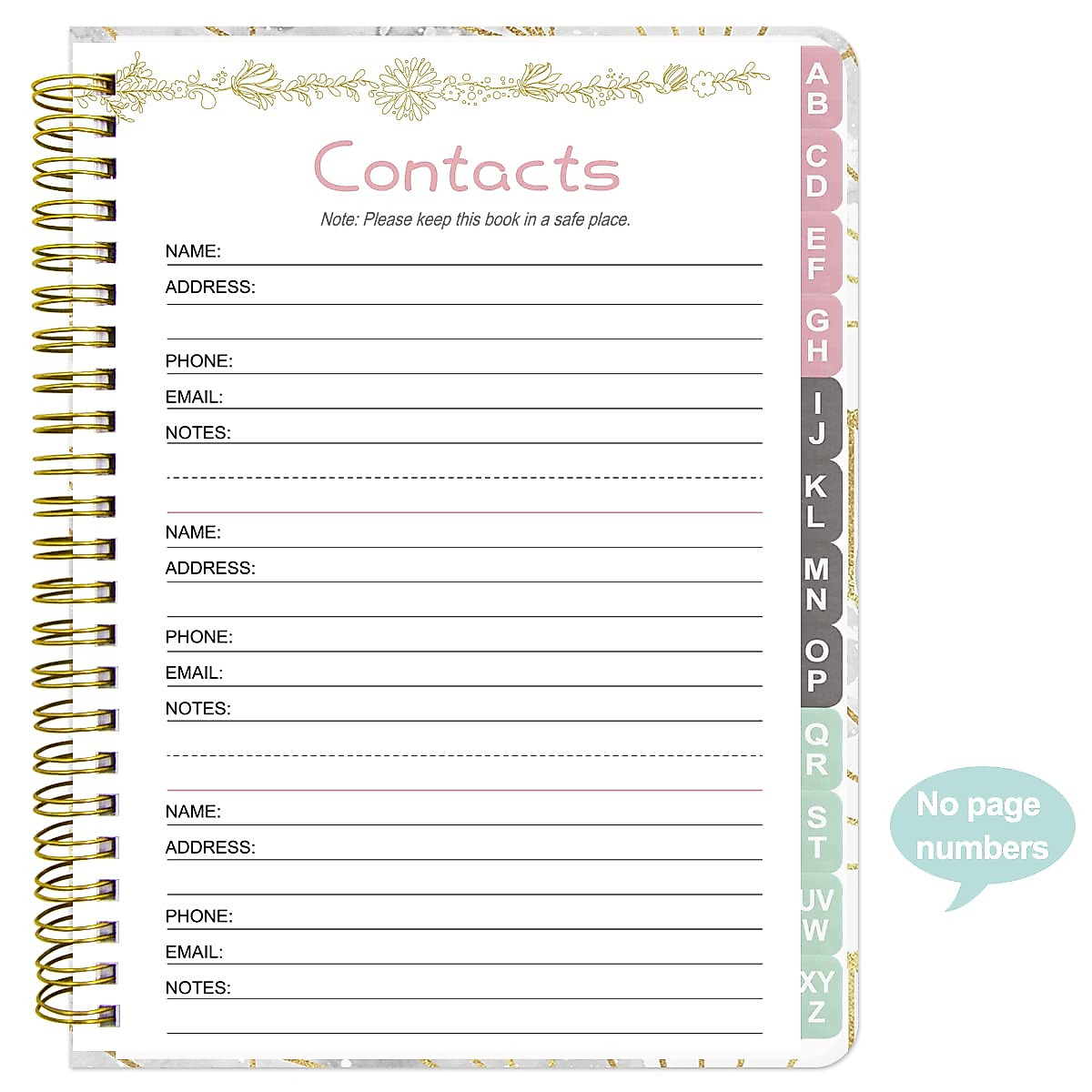 ceiba tree Address Book With Alphabetical Tabs (96 Pages) Password Book (24 Pages) Password Keeper Organizer Notebook Journal 8.25" X 6 "