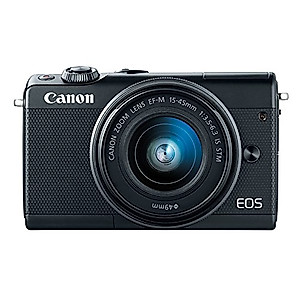 Canon EOS M100 Mirrorless Camera w/ 15-45mm Lens & 55-200mm Lens - Wi-Fi, Bluetooth, and NFC enabled (Black)