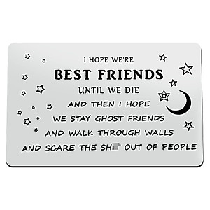 Engraved Metal Wallet Insert Card Best Friends Gift Friendship Jewelry Funny Friendship Gift Birthday Christmas Graduation Gift for Friend Teens Men Women Sister Gift Friends Friendship Card Gift