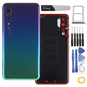 YHX-US Battery Back Cover Replacement for Huawei P20 Pro CLT-L09 CLT-L29 6.1" Rear Cover Housing Door with Repair Tool Kits (Color: Twilight)