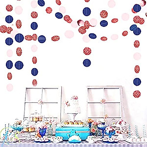 Navy-Blue Pink Rose-Gold Gender-Reveal Decorations - 52FT Party Streamers Garland Backdrop Banner Decor,Baby Bridal Shower Engagement Christmas Wedding Birthday Paper Streamer Lasting Surprise