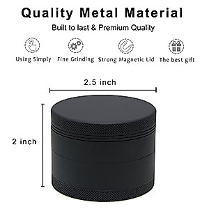 Spice Grinder, Aluminum Alloy, Silicone Matte Off Black,2.5 inches