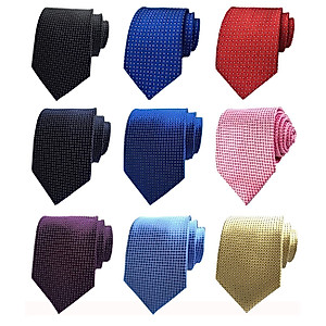 Adulove Men's Necktie Classic Silk Tie Woven Jacquard Neck Ties 9 PCS
