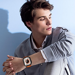 COMMUTER 3 Pack for Apple Watch Ultra 49mm Privacy Screen Protector with Hard PC Case, [Anti-Peeping] Tempered Glass Cover Bumper for iWatch Series 8 Ultra 49mm, Black/Black/Black