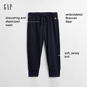 GAP Baby Boys Pull-on Jogger Casual Pants, True Black, 3-6 Months US