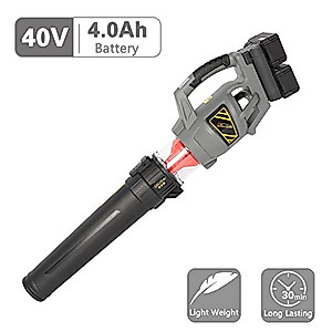 LUCKYERMORE Cordless Leaf Blower Battery Powered Electric Leaf Blower 89 MPH Variable Speed 18000 RPM 40V Lithium Leaf Blower Cordless with Battery & Charger Garden Cleaning Garage Dusting