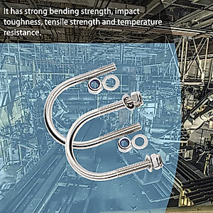 Aopin Round U-Bolts 1-1/2 inch 38mm M6 Inner Width 304 Stainless Steel 8pcs Self-Locking Nylon Insert Hex Nuts Flat Washers for Car/Motorhome/Sailing Trailer Replacement Part and Accessorie 4Pack