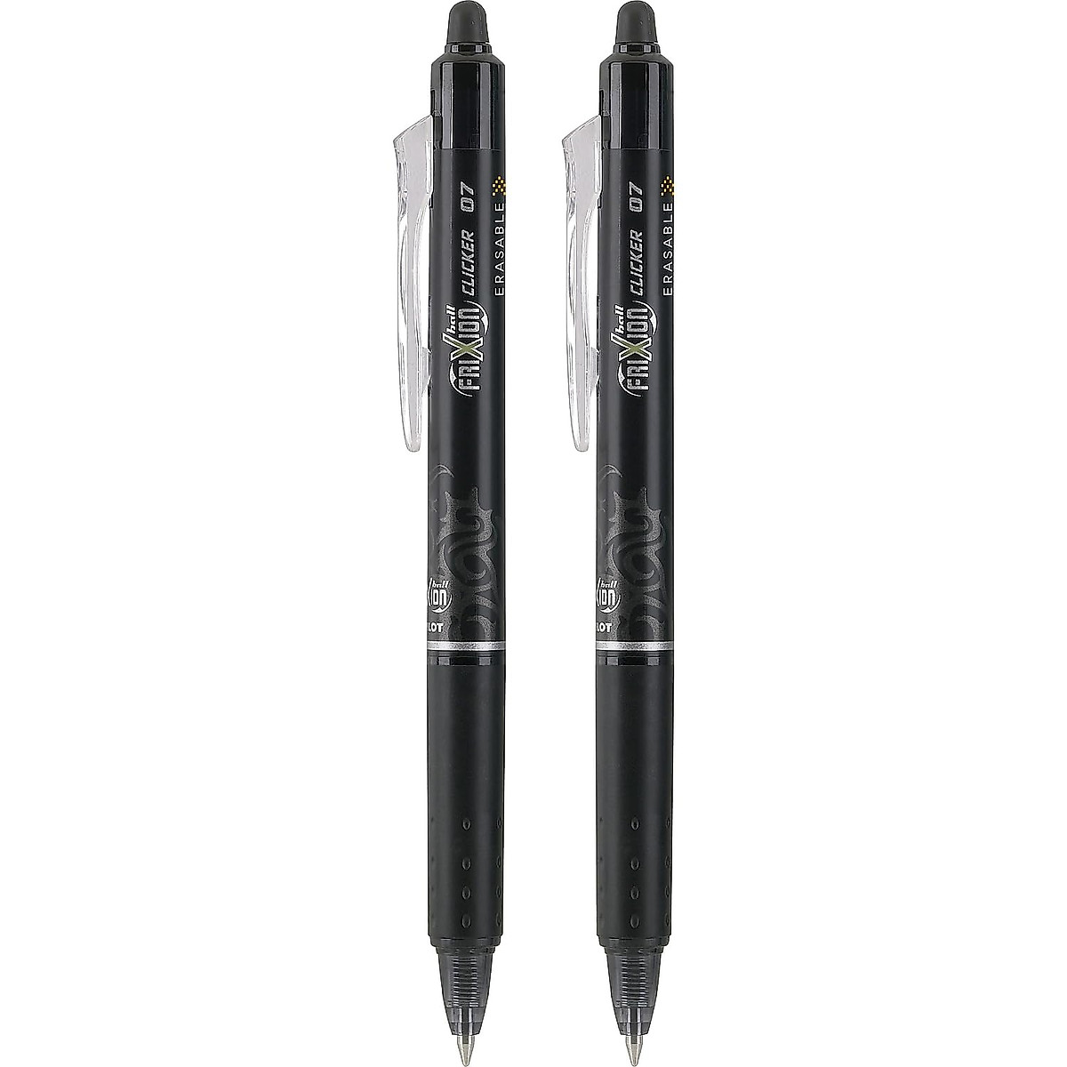 PILOT FriXion Clicker Erasable, Refillable & Retractable Gel Ink Pens, Fine Point, Black Ink, 2-Pack (31460)