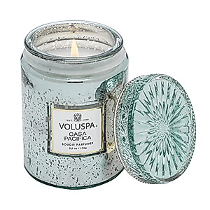 Voluspa Casa Pacifica Candle | Small Glass Jar | 5.5 Oz. | 50 Hour Burn Time | Hand-Poured Coconut Wax + All Natural Wicks for a Clean Burn | Vegan | Poured in The USA