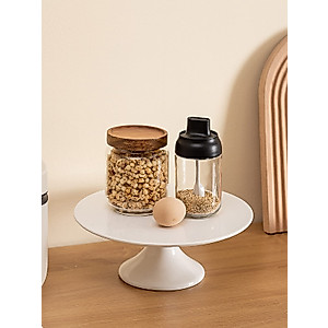 Kanwone 10-Inch Porcelain Cake Stand, Cake Plate, Dessert Stand, Cake Stand for Party, Home Decorating Stand, White