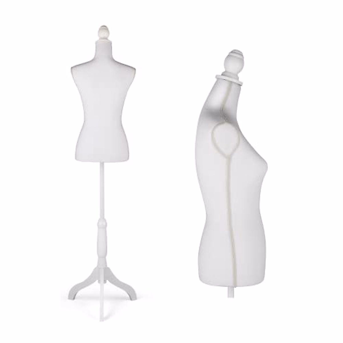 HOMBOUR Female Mannequin Body, Sewing Mannequin Torso Dress Form, Adjustable Mannequin with Stand for Display Dressmaker, White