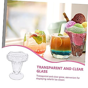 OKUMEYR Ice Cream Cup Cups for Glasses Clear Trifle Bowl Glass Footed Tulip Bowls Glass Sundae Cups Dessert Appetizer Cup Glass Transparent Footed Yogurt Bowl Glass Ice Cream Dishes