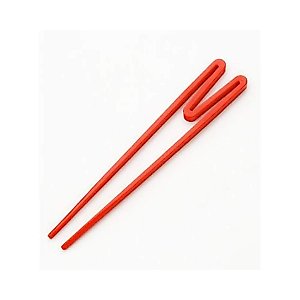 Reusable Red Plastic Training Chopsticks for Kids, 9 Inches