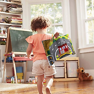 UNIH Car Toys for 1 Year Old Boy,Soft Plush Car Set with Play Mat,Pull-Back Vehicle Baby Soft Car Toys for Baby Toddlers 1 2 Year Old Boy Girl