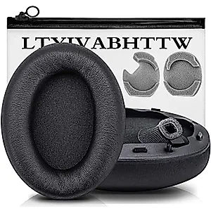 LTYIVABHTTW WH-1000XM4 Earpads - Compatible with WH-1000XM4 WH1000XM4, Ear Cushion with Soft Memory Foam (WH1000XM4 Black Protein Leather)