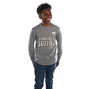 Augusta Sportswear Boys Tri-Blend Long Sleeve Crew, Red Heather, M